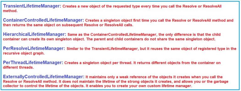 Dependency Injection Using Unity Container In Aspnet Mvc