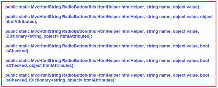 RadioButton HTML Helper in ASP.NET MVC - Dot Net Tutorials