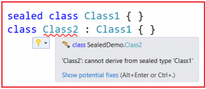 Sealed Class and Sealed Methods in C# - Dot Net Tutorials