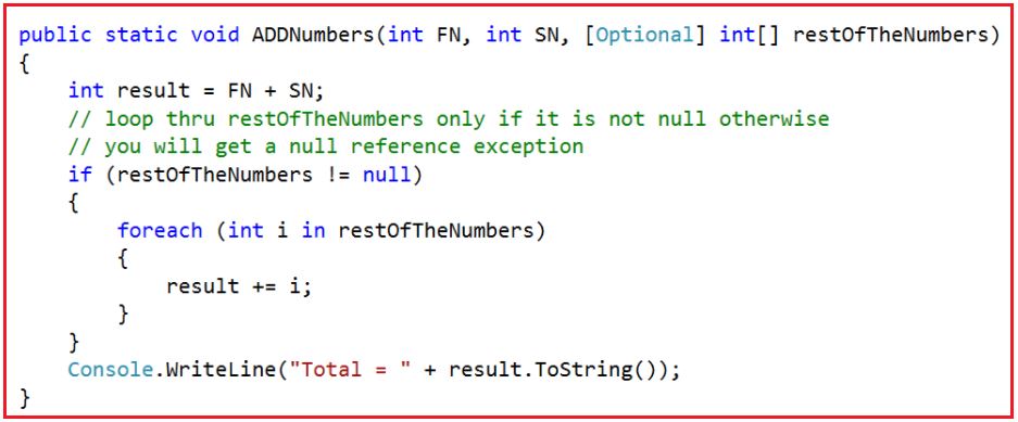 How To Make Optional Parameters In CSharp Lemborco