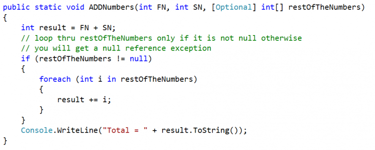 How to make Optional Parameters in C# - Dot Net Tutorials