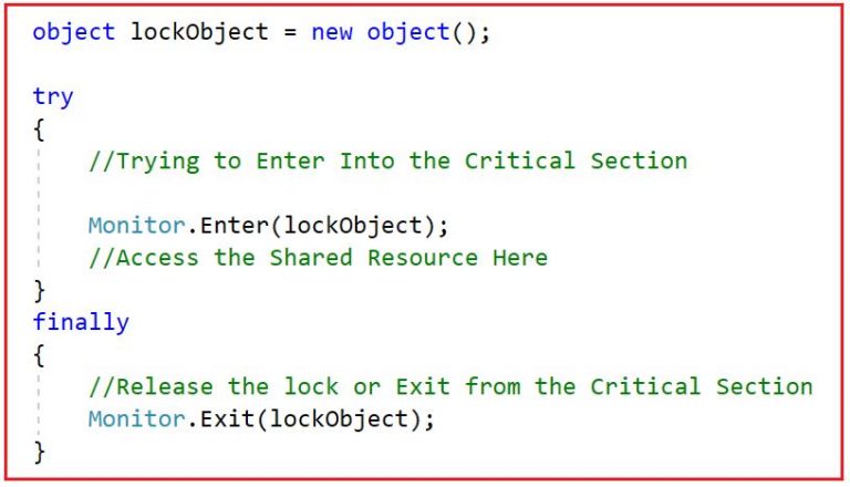 Monitor Class In C With Examples Dot Net Tutorials