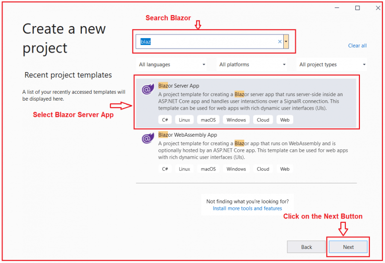 Creating Blazor App in Visual Studio - Dot Net Tutorials