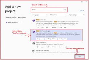 Creating Blazor App in Visual Studio - Dot Net Tutorials