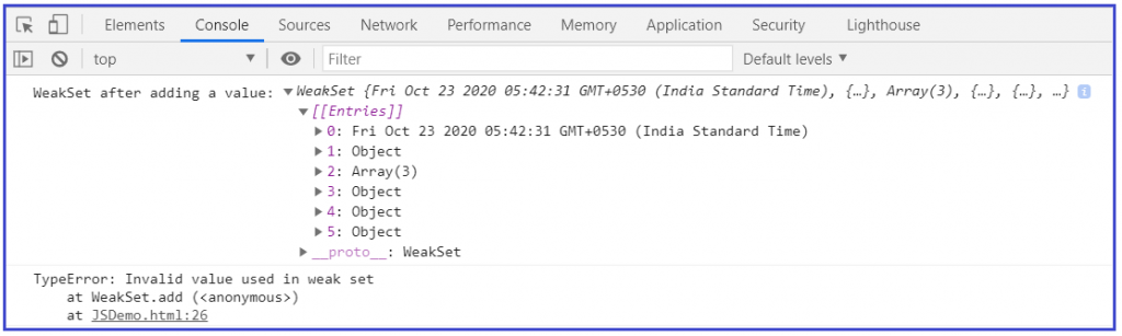 Javascript Weakset Data Structure Dot Net Tutorials