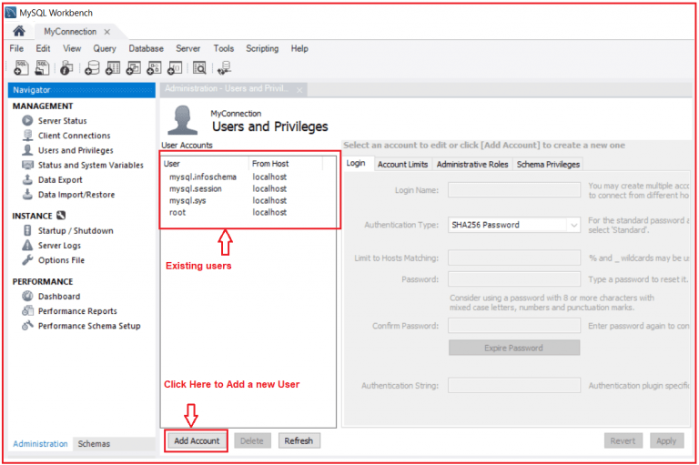 Create New User Using Mysql Workbench Dot Net Tutorials