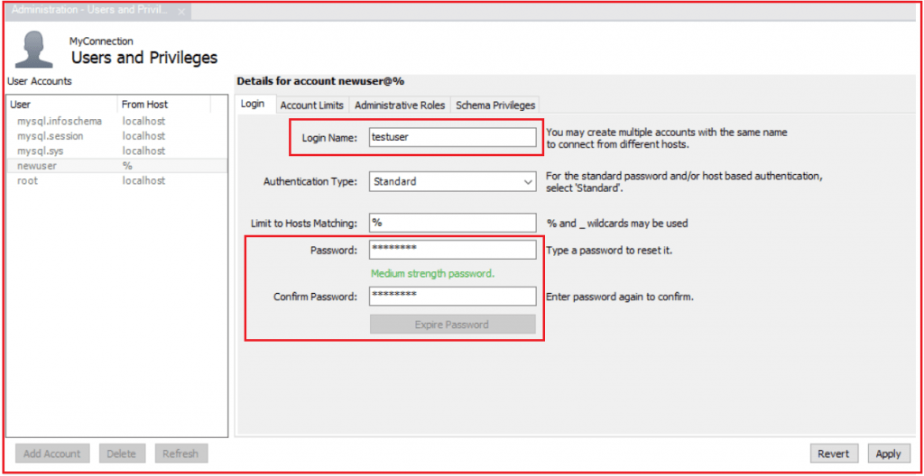 Create New User Using Mysql Workbench Dot Net Tutorials