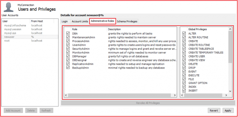 Create New User Using Mysql Workbench Dot Net Tutorials