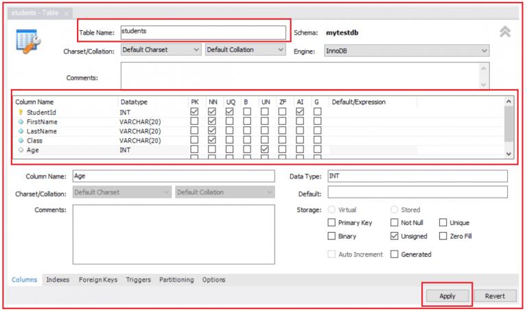 Create Alter Drop Table Using Mysql Workbench Dot Net Tutorials