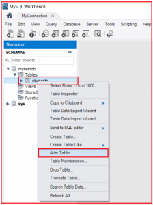Create Alter Drop Table using MySQL Workbench - Dot Net Tutorials