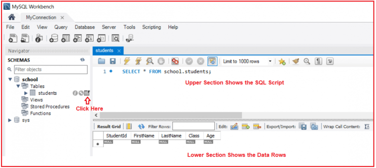 Insert Update Delete Using Mysql Workbench Dot Net Tutorials