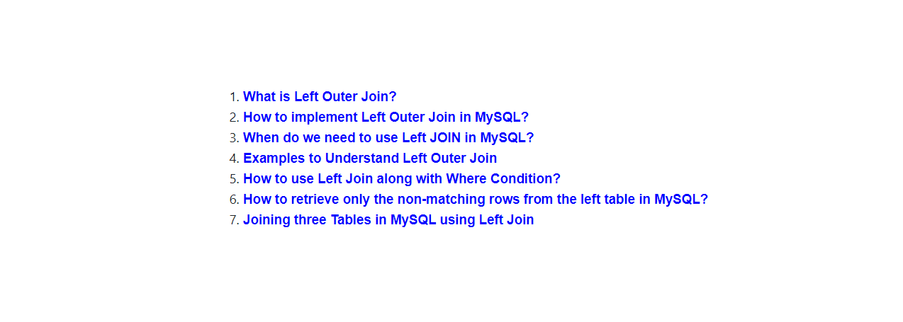 Left Outer Join In Mysql With Examples Dot Net Tutorials