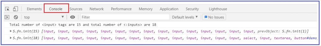 jQuery $('input') vs $(':input') Selectors - Dot Net Tutorials