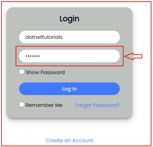 jQuery Show Hide Password with Examples - Dot Net Tutorials