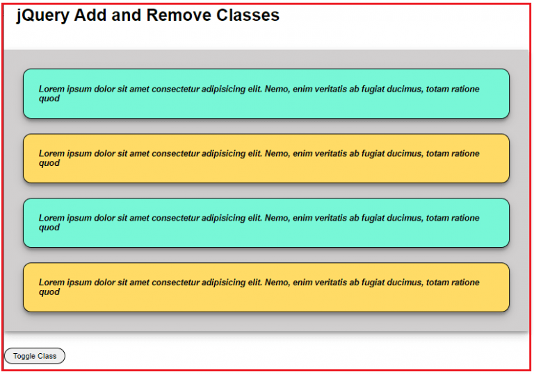 jQuery Add Remove and Toggle class - Dot Net Tutorials
