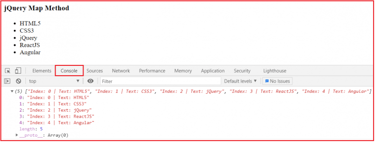 jQuery Map Method with Examples - Dot Net Tutorials