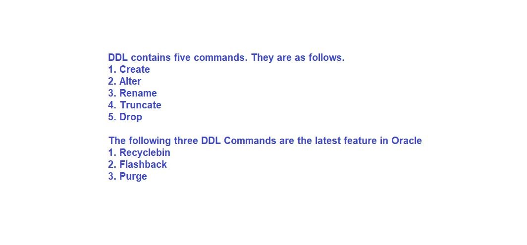 Data Definition Language Commands In Oracle Dot Net Tutorials