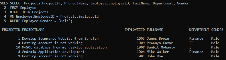Right Outer Join In Oracle With Examples Dot Net Tutorials 2168
