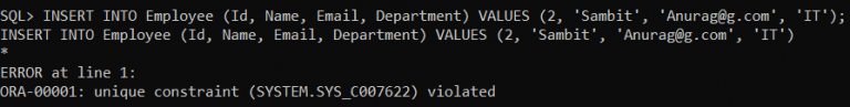 UNIQUE Constraint in Oracle with Examples - Dot Net Tutorials UNIQUE Constraint in Oracle with Examples - Dot Net Tutorials