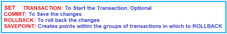 Transaction Control Language Tcl In Oracle Dot Net Tutorials 4553