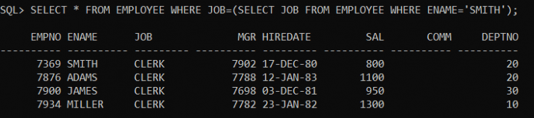 Single Row Subquery In Oracle With Examples Dot Net Tutorials