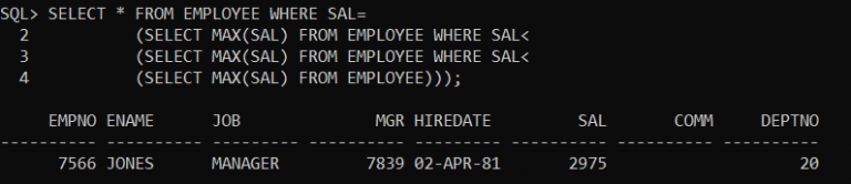 Single Row Subquery in Oracle with Examples - Dot Net Tutorials