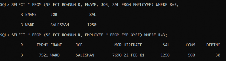 Inline View Subquery In Oracle With Examples Dot Net Tutorials