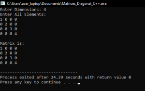 Diagonal Matrix in C and C++ Language - Dot Net Tutorials