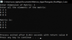 Upper Triangular Matrix Row Major Mapping - Dot Net Tutorials