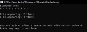 Finding Duplicate Elements in an Unsorted Array in C - Dot Net Tutorials