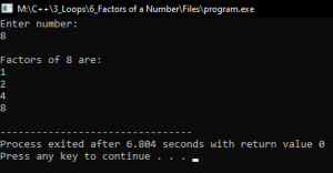Factors of a Number using Loop in C++ - Dot Net Tutorials