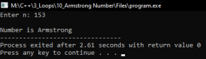 Armstrong Number using Loop in C++ - Dot Net Tutorials