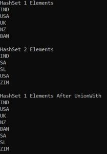 Generic HashSet Collection Class in C# - Dot Net Tutorials