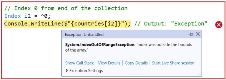 Indices and Ranges in C# 8 with Examples - Dot Net Tutorials
