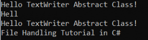 TextWriter and TextReader in C# with Examples - Dot Net Tutorials