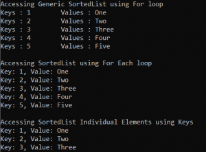Generic SortedList Collection Class in C# - Dot Net Tutorials