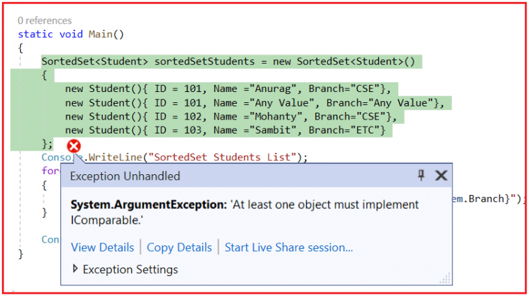 Generic Sortedset Collection Class In C Dot Net Tutorials