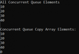 ConcurrentQueue Collection Class in C# - Dot Net Tutorials