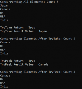 ConcurrentBag Collection Class in C# - Dot Net Tutorials
