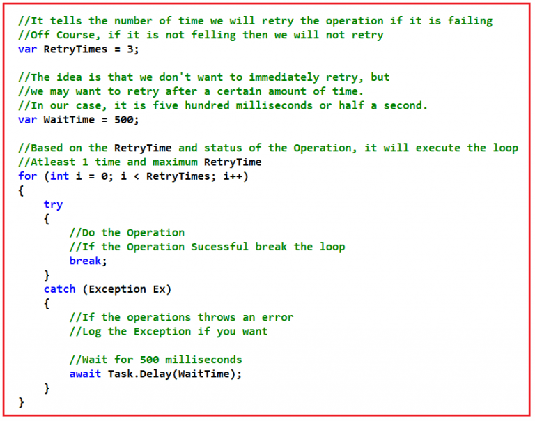 Retry Pattern In C With Examples Dot Net Tutorials