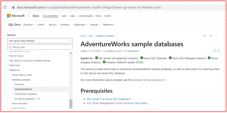 How to Download and Restore AdventureWorks Database