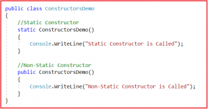 Static vs Non-Static Constructors in C# - Dot Net Tutorials