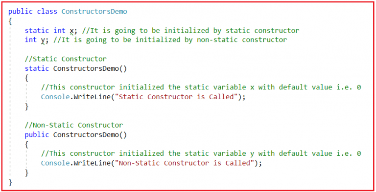 Static Vs Non Static Constructors In Csharp Lemborco