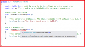 Static vs Non-Static Constructors in C# - Dot Net Tutorials