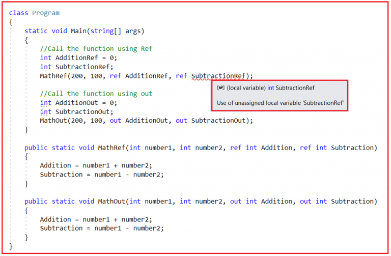 Ref Vs Out In C With Examples Dot Net Tutorials