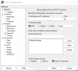 Installing Putty Software and Testing Connections