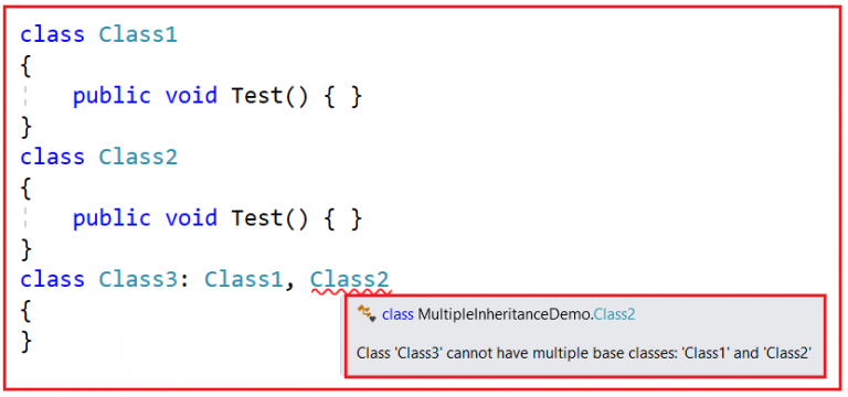 Multiple Inheritance in C# with Examples - Dot Net Tutorials