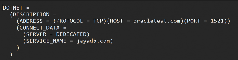 Connecting To Oracle Using Tnsnames Ora Dot Net Tutorials