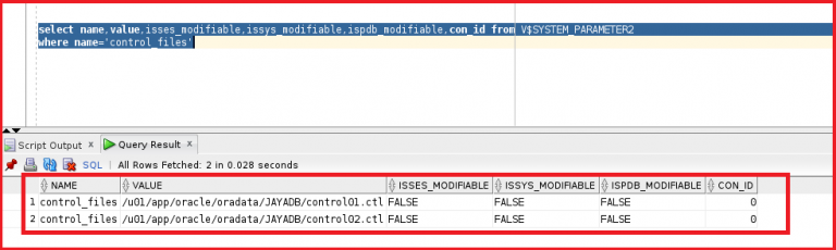V$SYSTEM_PARAMETER vs V$SYSTEM_PARAMETER2