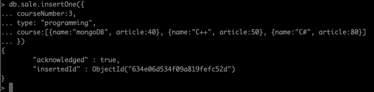 MongoDB Embedded Documents with Examples - Dot Net Tutorials